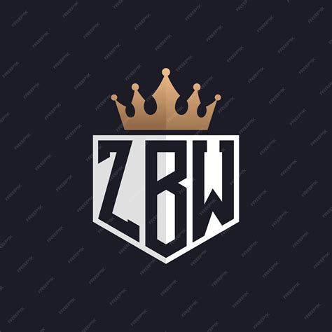 Premium Vector Luxury Zbw Logo With Crown Elegant Initials Zbw Letter