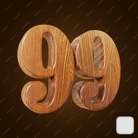 Premium Psd Wooden Number 99 Texture 3d Illustration