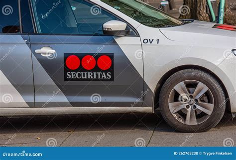 Logo Of Security Company Securitas On The Door Of A Car Editorial