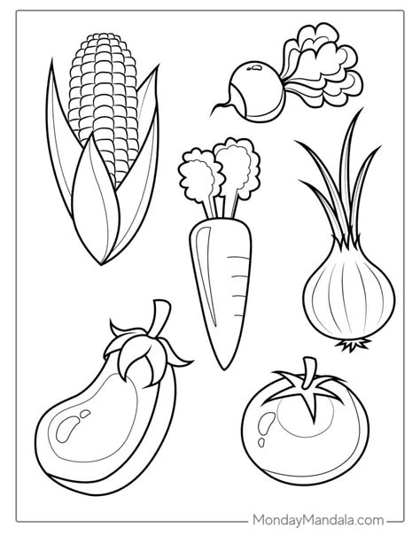 24 Vegetable Coloring Pages Free Pdf Printables