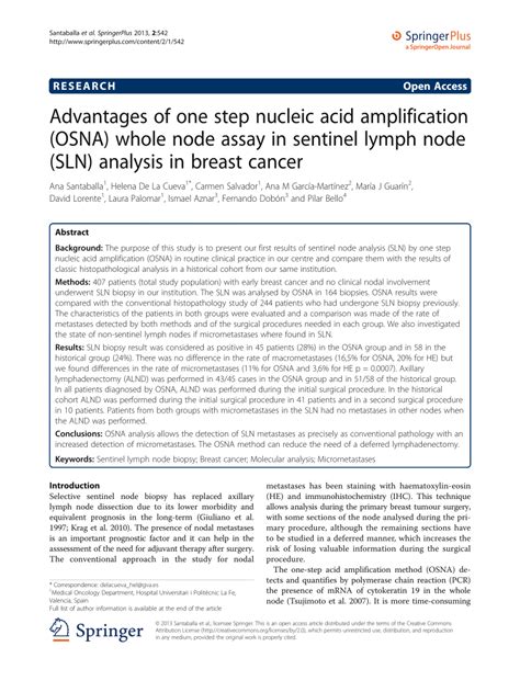 Pdf Advantages Of One Step Nucleic Acid Amplification Osna Whole