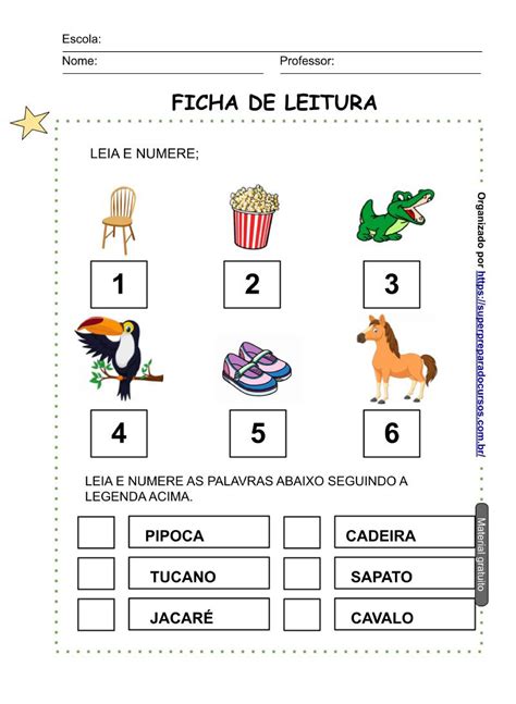 Apostila Leitura De Acordo Com A Imagem Atividade Vogal I