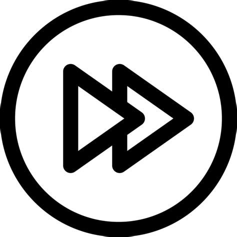 Fast Forward Circular Button Printable Line Art Svg