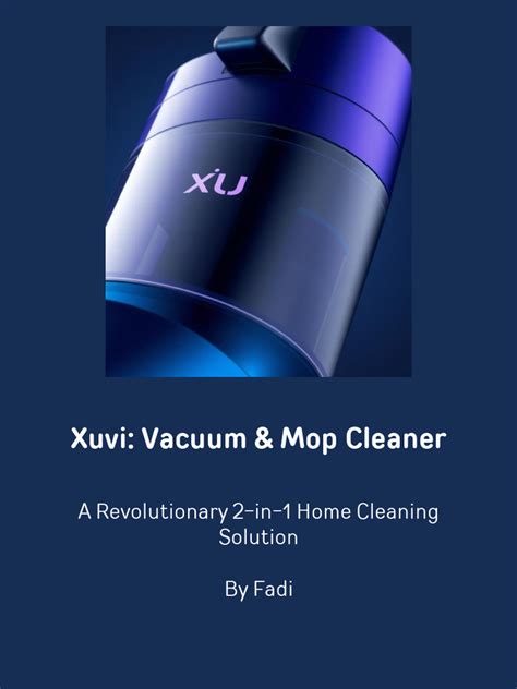 Xuvi Vacuum And Mop Cleaner 2 Pdf Usability Brand