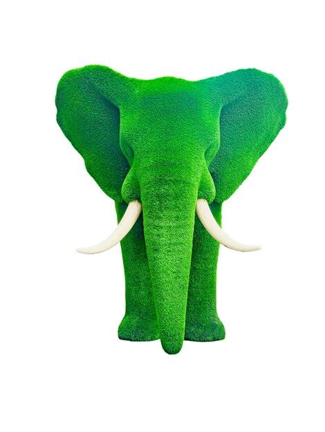 Premium Photo Elephant Sculpture Made Of Bush Or Artificial Grass