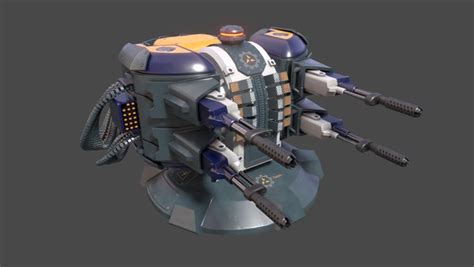 Turret Gun Gltf Models For Download Turbosquid