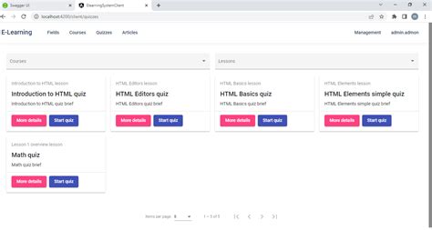 E Learning Web Application Using Core Web Api And Angular
