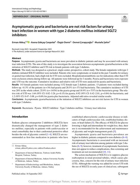 Asymptomatic Pyuria And Bacteriuria Are Not Risk Factors For Urinary