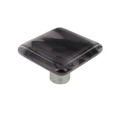 Swirl Collection 1 12 Knob In Black Swirl With Dusty Lilac With Aluminum Base By Hot Knobs