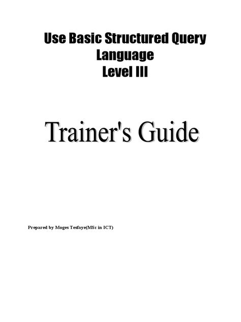 Using Basic Structural Language Pdf Sql Relational Database