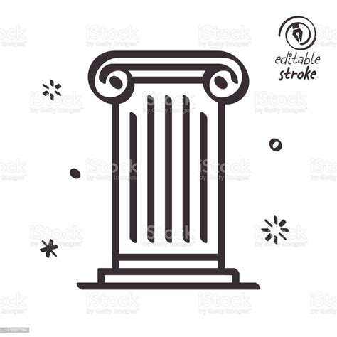 고대 건축을위한 장난기 넘치는 라인 일러스트 레이 션 만화에 대한 스톡 벡터 아트 및 기타 이미지 만화 받침대 기둥 건축적 특징 Istock