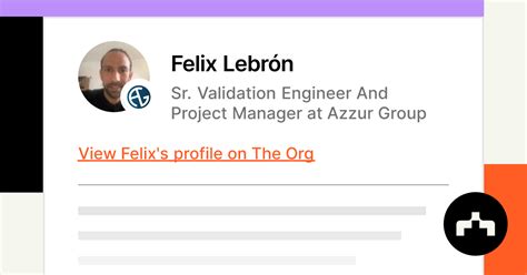 Felix Lebrón Sr Validation Engineer And Project Manager At Azzur Group The Org