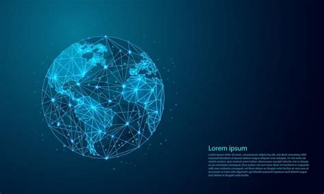 premium vector earth planet 3d futuristic abstract symbol blue