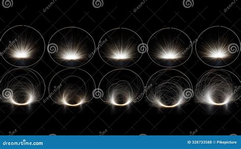 Circular White String Lights On Black Background Stock Illustration Illustration Of Compositi