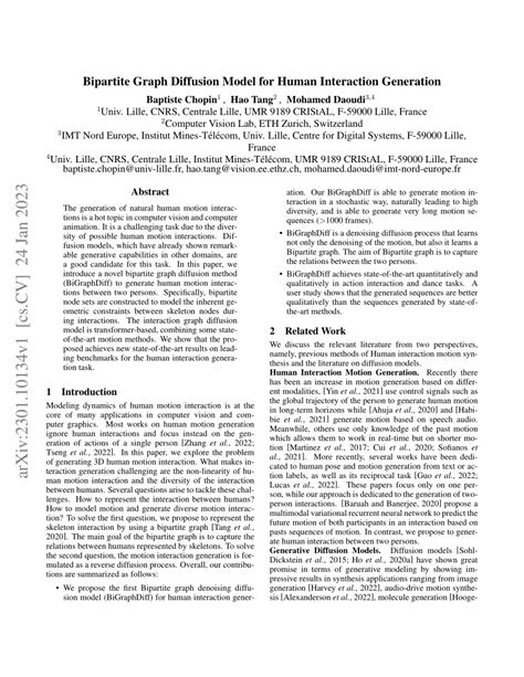 Pdf Bipartite Graph Diffusion Model For Human Interaction Generation