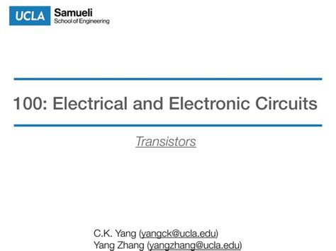 Lecture 10 Transistors On College Notespdf