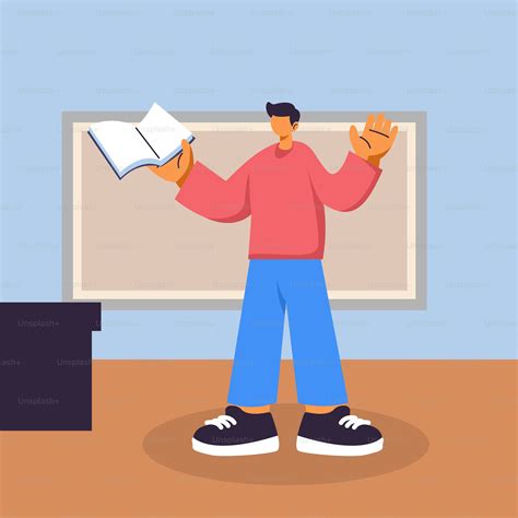 A Man Standing In Front Of A Projection Screen Vector Education Image