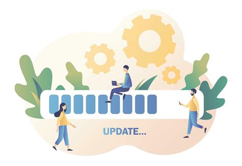 System Update Concept Modern Flat Cartoon Style Vector Illustration