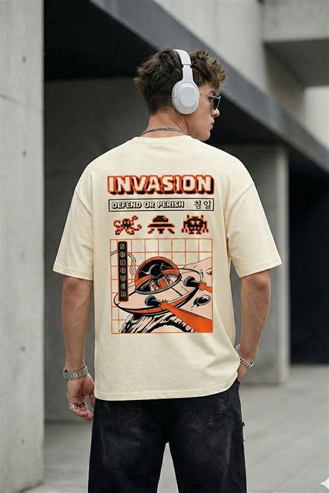 Invasion Swanwhite Oversized Graphic Printed T Shirt Veirdo