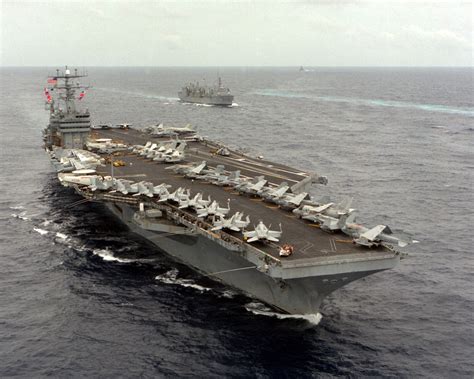 A Starboard Bow View Of The Nuclear Powered Aircraft Carrier Uss