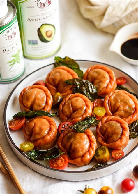 Spicy Beef And Basil Dumplings With Tomato Dumpling Wrappers — Eat Cho Food