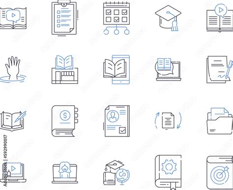 Online Learning Outline Icons Collection E Learning Virtual Tutorials Digital Courses