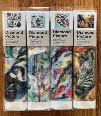 Bulk 4 Kits Bright Animals 5d Diamond Painting Art Dot Art Cross Stitch
