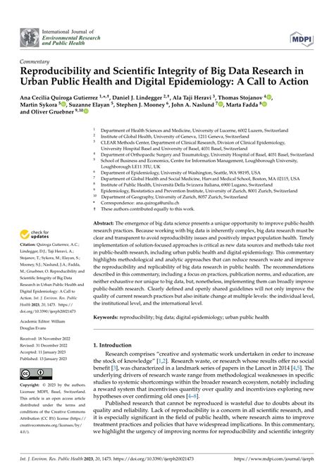 Pdf Reproducibility And Scientific Integrity Of Big Data Research In