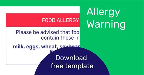 Food Allergy Warning Download Free Template
