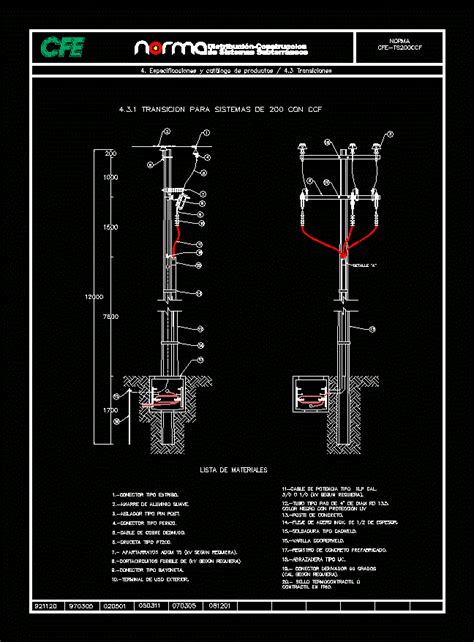 Estructuras En Media Tension Norma Cfe En Dwg 373 Mb Librería Cad