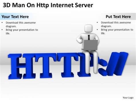 Men In Business 3d Man On Internet Server Powerpoint Templates Ppt