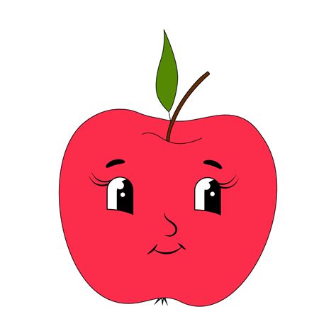 Apple Cartoon Vector Illustrationhappy Red Apple Fruit Cute Character 14176670 Vector Art At