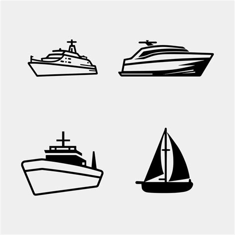 Set Of Ships Vector Design Isolated On White 22693779 Vector Art At