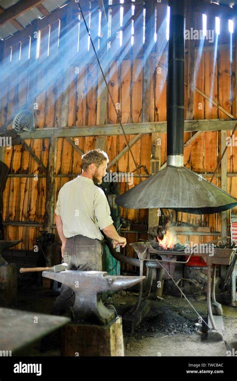 Light Rays Passing Through Wooden Siding Of Blacksmith Workshop Rural