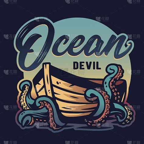 海上航海船和海怪，旅游癖素材 花瓣网