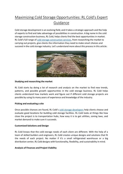 Ppt Maximizing Cold Storage Opportunities Rl Colds Expert Guidance Powerpoint Presentation