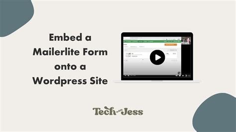 Embed A Mailerlite Form Onto A Wordpress Site Youtube