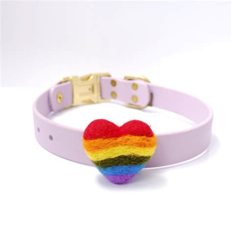 Rainbow Hearts Pride Dog Collar Accessory