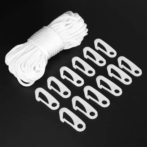 Jcevium Flagpole Rope Clips String Flag Pole Hooks Kit 14 Inch 50 Ft