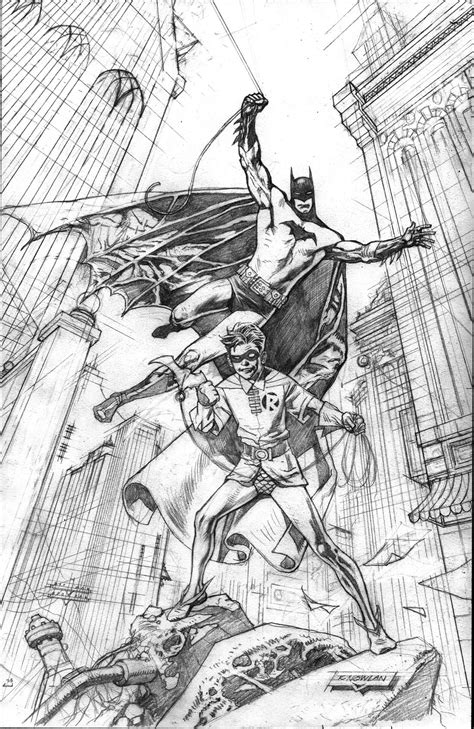The Dork Review Batman And Robin Year One 2 Cover Process By Kevin Nowlan