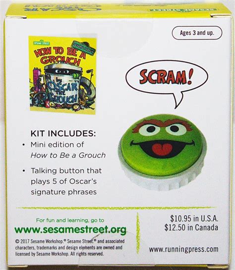 Sesame Street Oscar The Grouch Talking Button Plus Mini How To Be A
