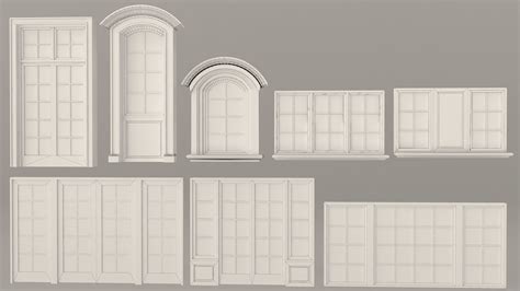 3d Model Classic Windows Set Vr Ar Low Poly Cgtrader