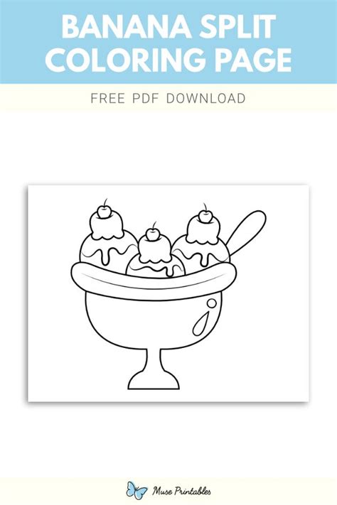 Banana Split Coloring Page Free