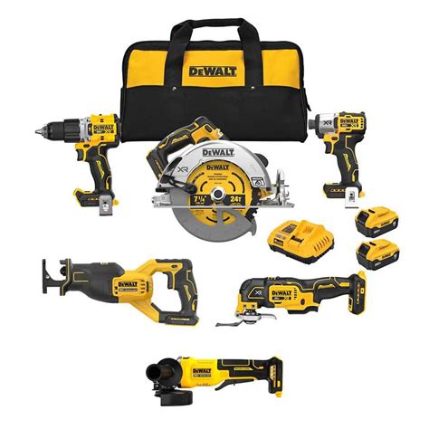 Dewalt 20v Lithium Ion Cordless 5 Tool Combo Kit And Brushless 4 12 In