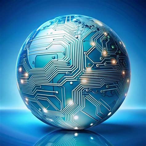 Coding Lines And Circuit Connections Inside A Globe Stock Illustration Illustration Of