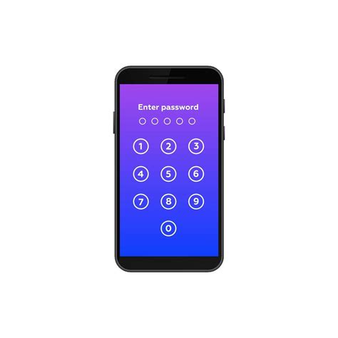 Smartphone Security Interface With Numeric Password Entry Padlock