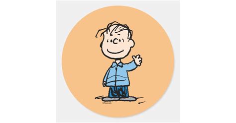 Linus Waving Classic Round Sticker Zazzle