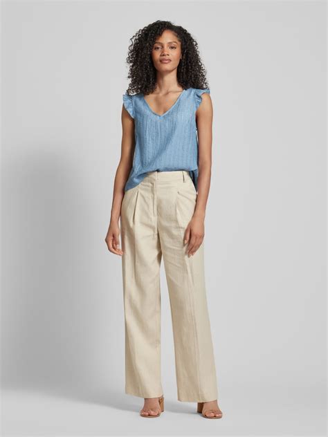 Object Blusenshirt Mit V Ausschnitt Modell Amanda Rauchblau Online