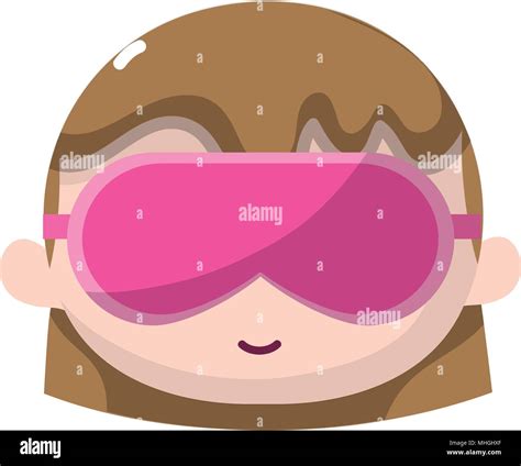 Girl Head With Sleeping Glasses And Hairstyle Stock Vector Image And Art Alamy