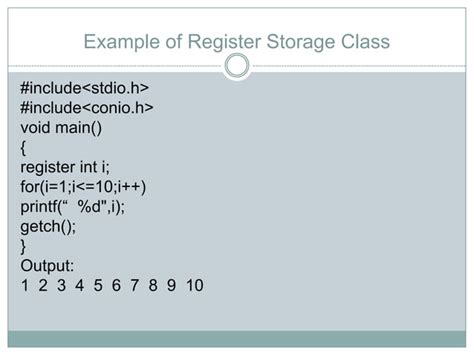 Storage Class In C Language Pptx